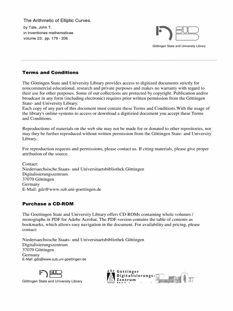 (Inventiones Mathematicae) Tate - The Arithmetic of Elliptic Curves. 23 ...