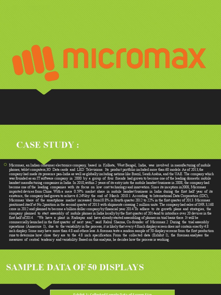 Micromax Presentation | PDF | Variance | Quartile