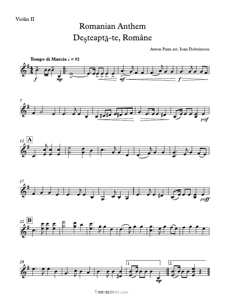 (Free Scores - Com) Romanian Anthem Teapta Romane Violin 45918 357 | PDF