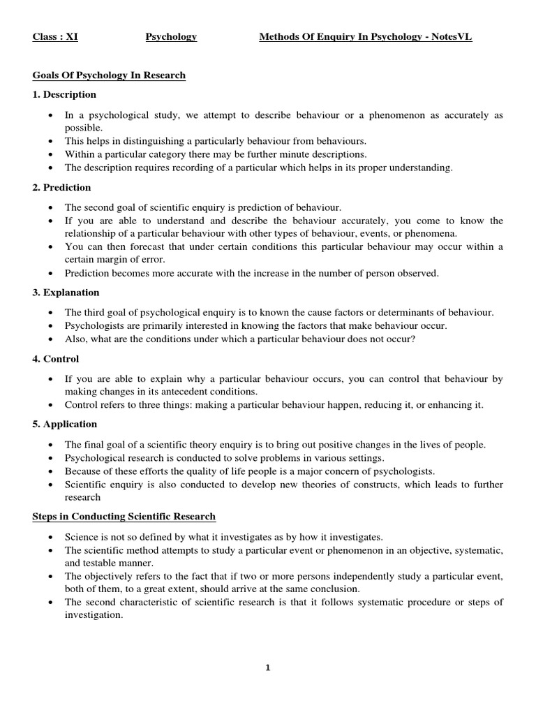 Methods of Enquiry in Psychology XI | PDF | Experiment | Interview