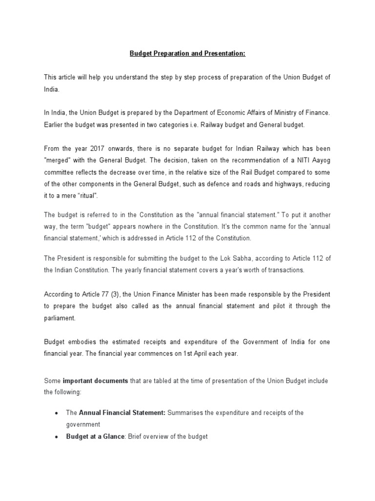 Budget Making Process | PDF | Government Budget Balance | Government Of ...