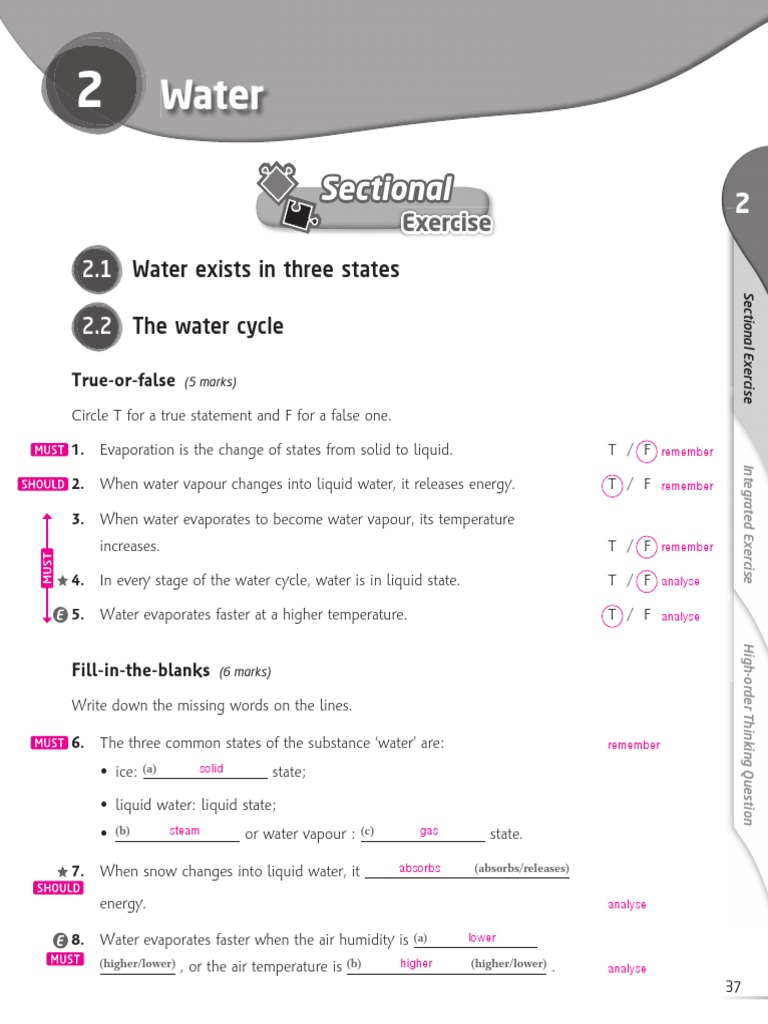 Unit 2 Workbook ANSWER | PDF | Water | Solubility