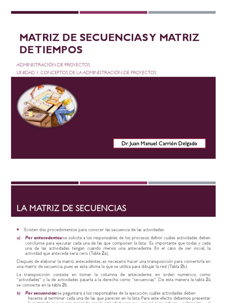 Matriz de Secuencias Y Matriz de Tiempos | Descargar gratis PDF ...