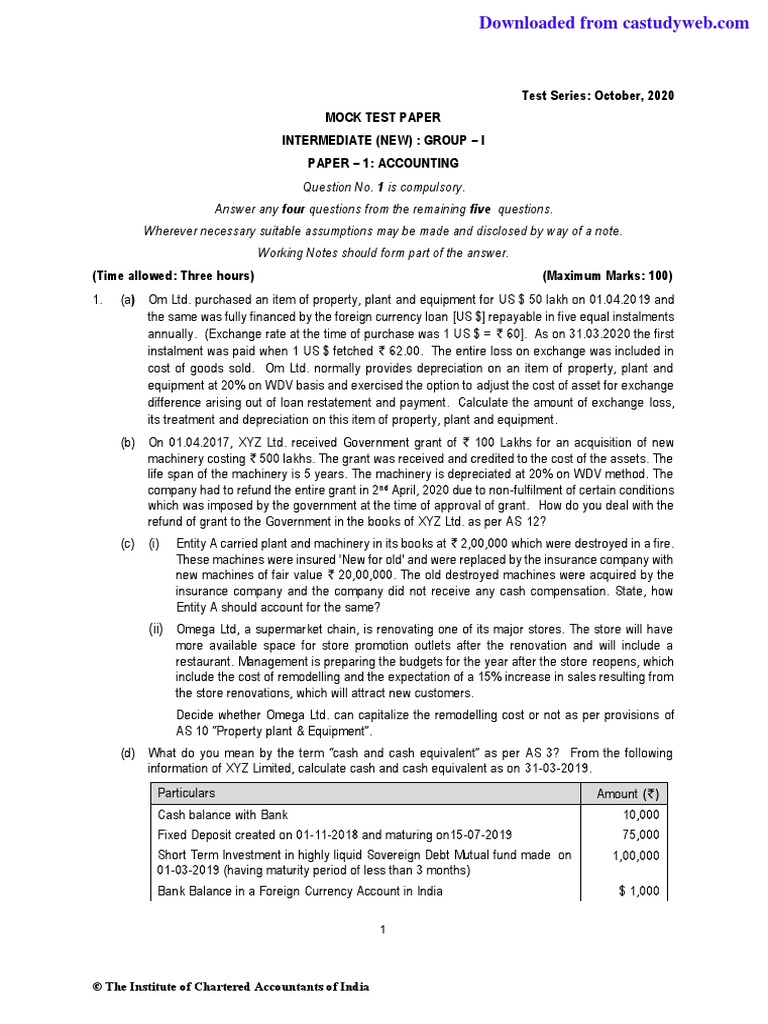 Accounting New Syllabus Question Paper | PDF | Expense | Banks