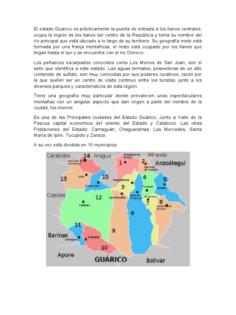 El Estado Guárico Reseña Historica | PDF