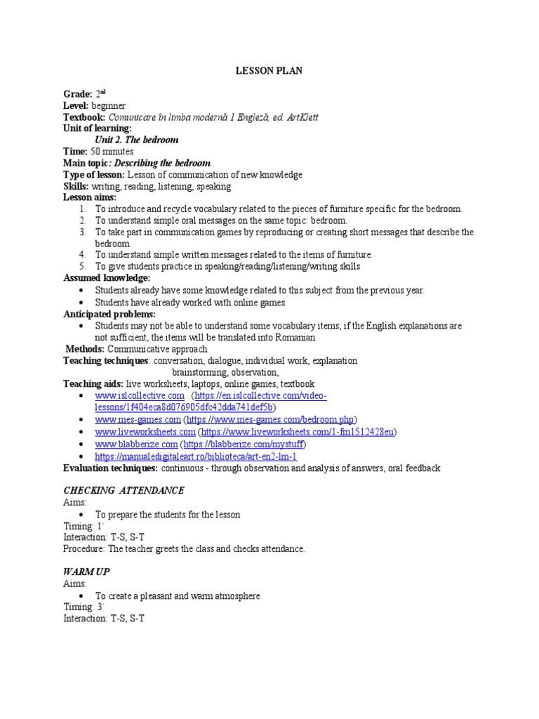 Lesson Plan 2nd Grade | PDF | Lesson Plan | Vocabulary