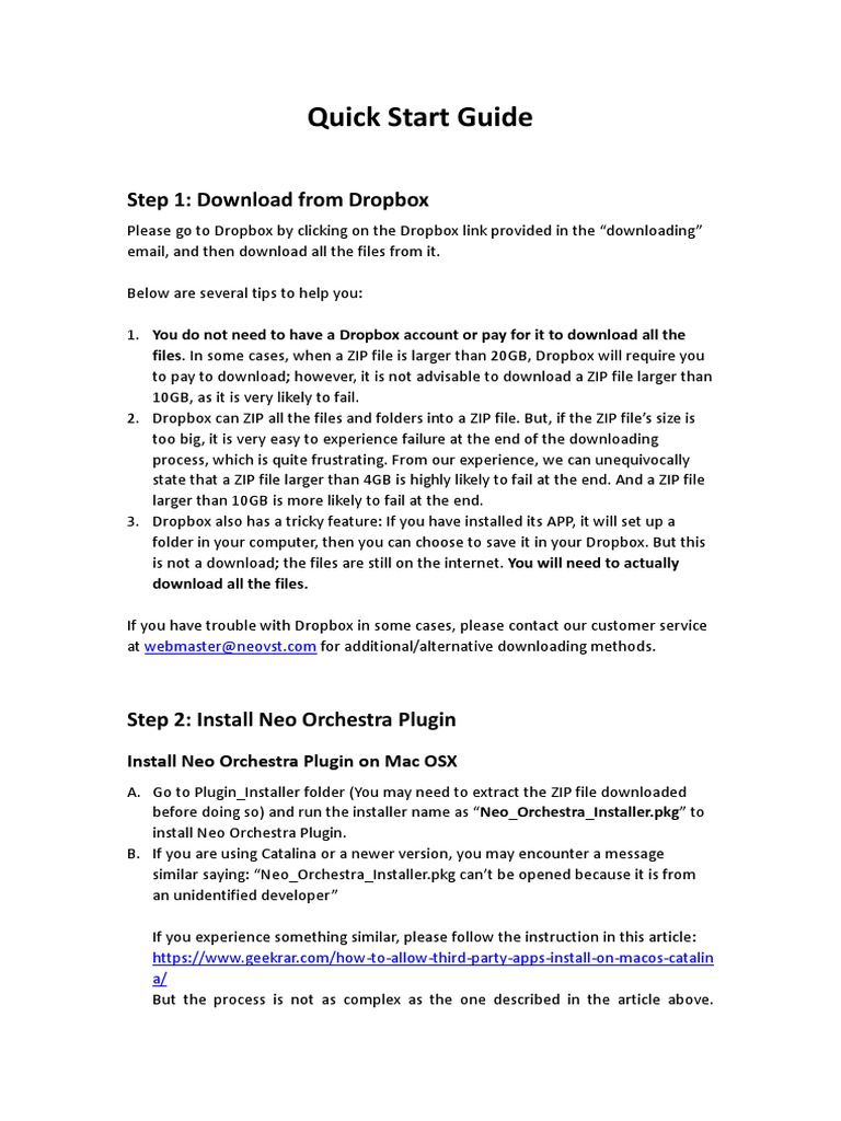 Quick Start Guide: Step 1: Download From Dropbox | PDF | Computer File ...