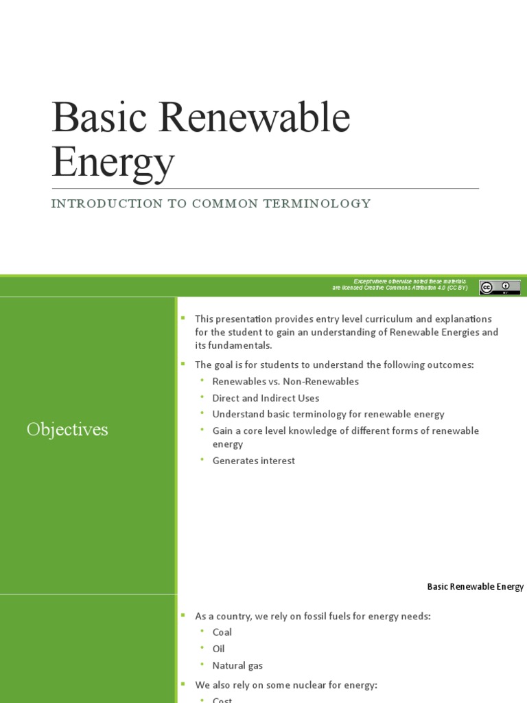 Basic Renewable Energy: Introduction To Common Terminology | PDF ...