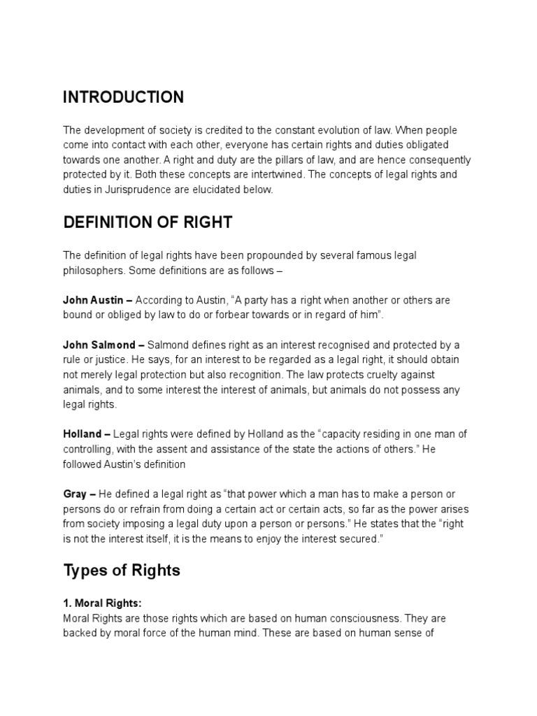 Legal Rights and Duties | PDF | Equity (Law) | Rights