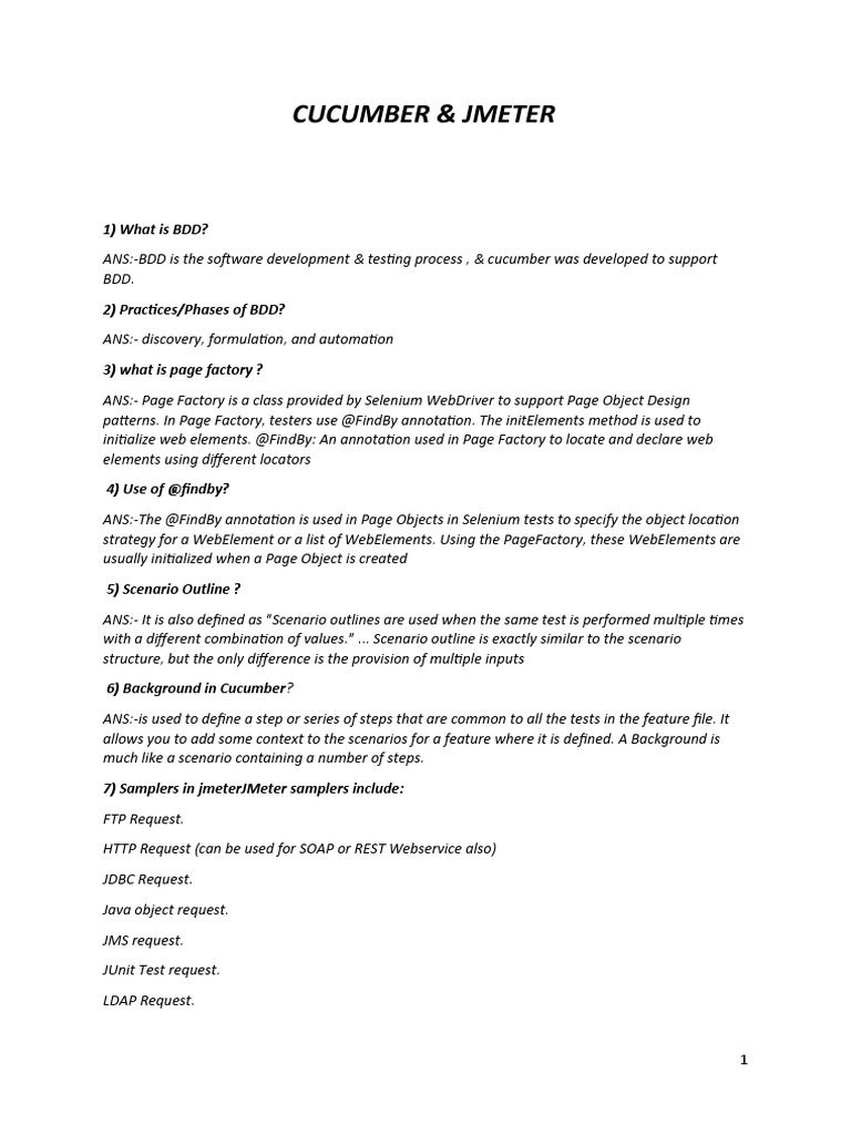 Cucumber And Jmeter 1 What Is Bdd Pdf Computer Science Systems Engineering 