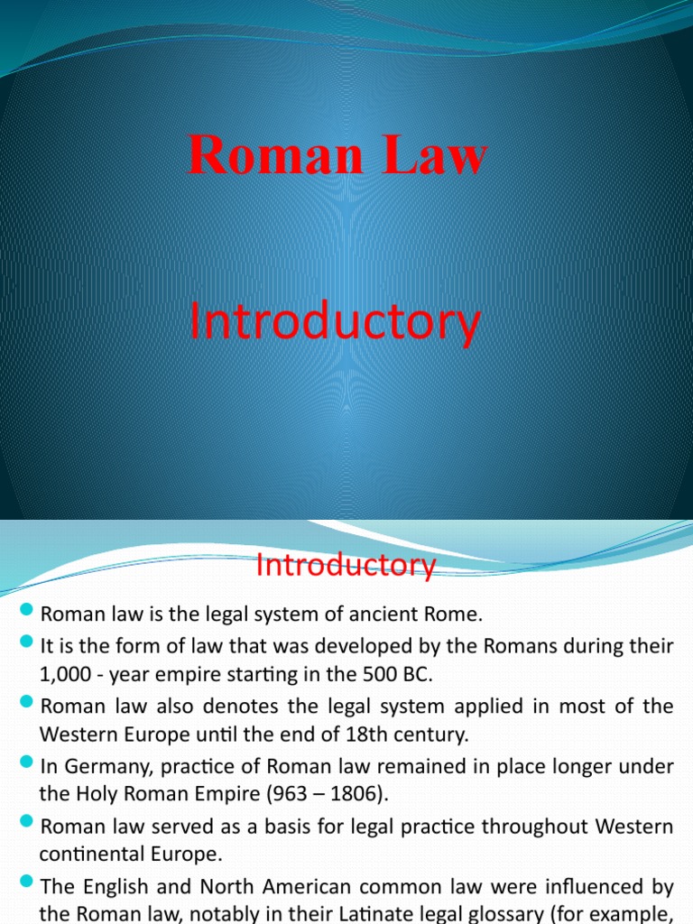 Roman Law | PDF | Roman Law | Government