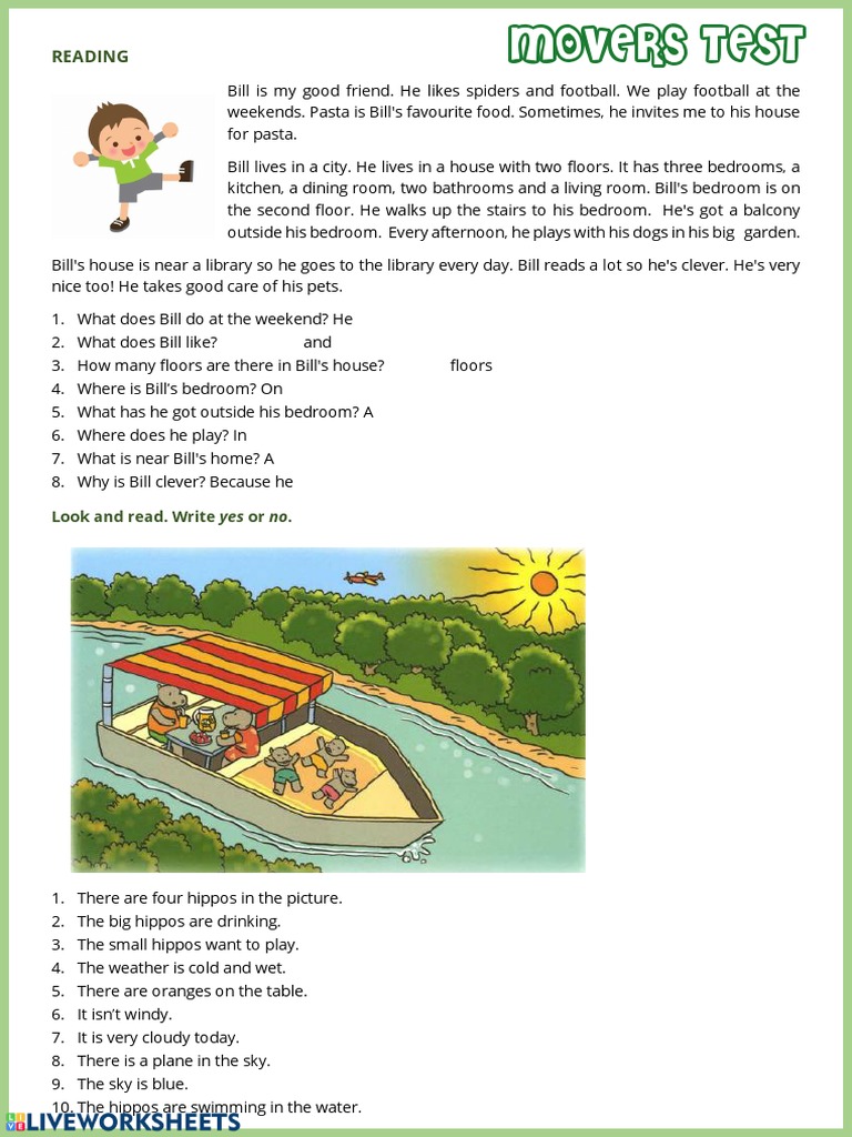 Reading: Look and Read. Write Yes or No | PDF