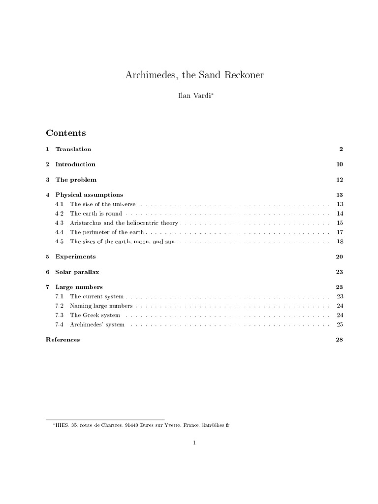 Sand Reckoner (Archimedes) | PDF | Elementary Geometry | Astronomy