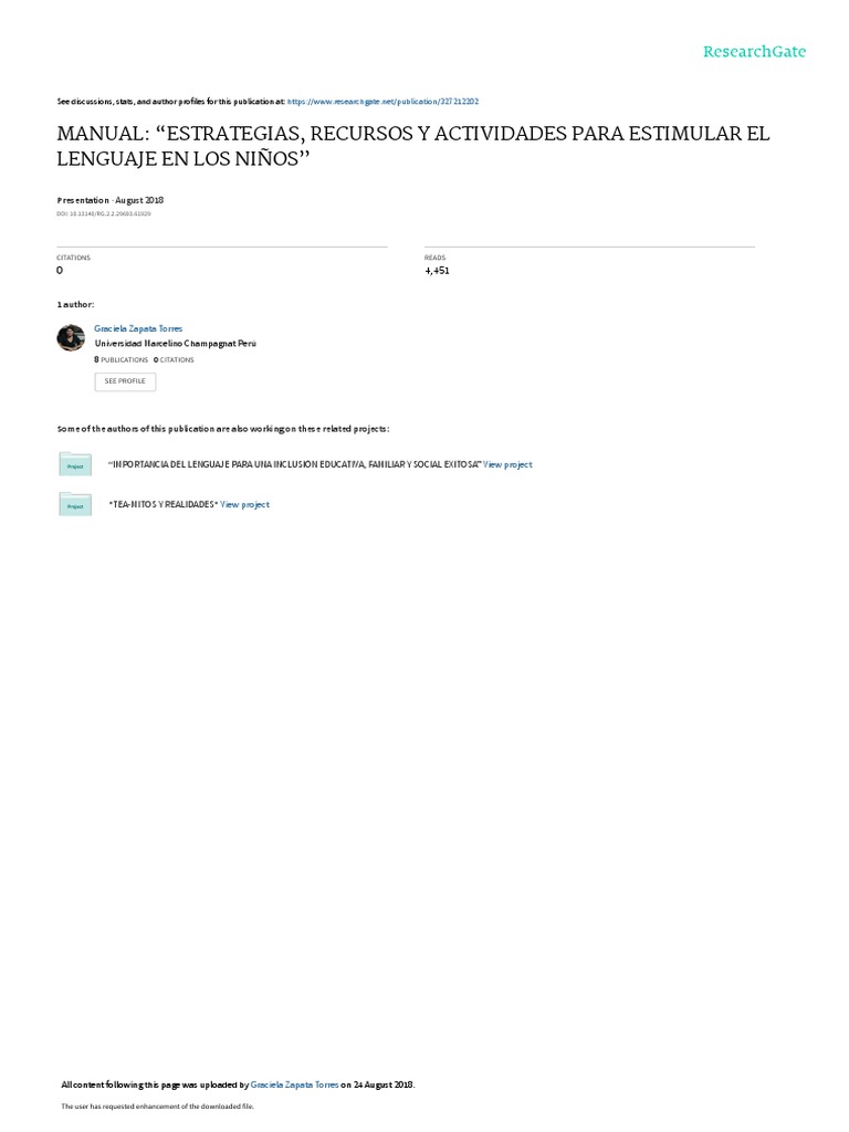 Actividades para Estimular el Lenguaje Infantil | PDF | Aquisición de ...