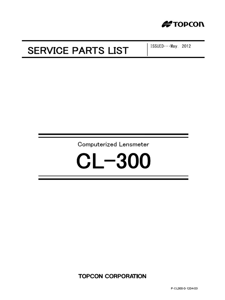 CL-300 - Part List Manual | PDF