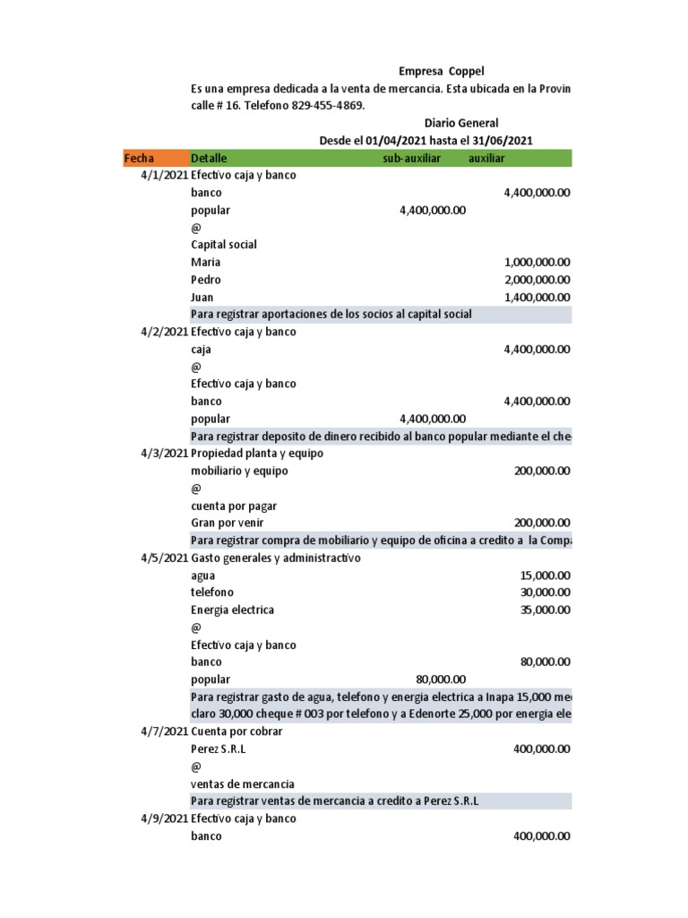 Diario General Grupo de Lab-De Contabilidad | Descargar gratis PDF ...
