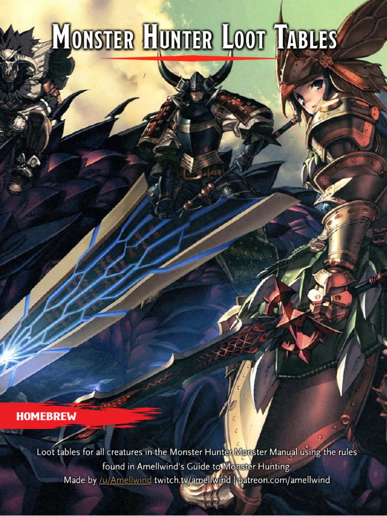 Monster Hunter Monster Loot Tables | PDF
