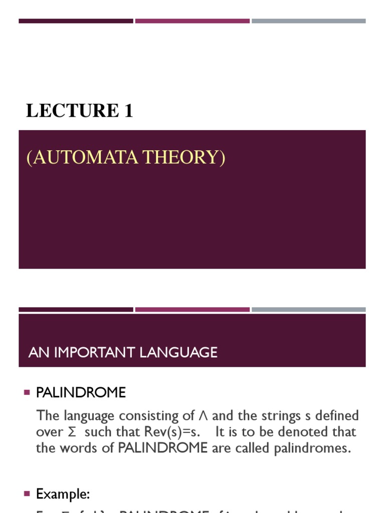 Automata Theory | PDF | String (Computer Science) | Formalism (Deductive)