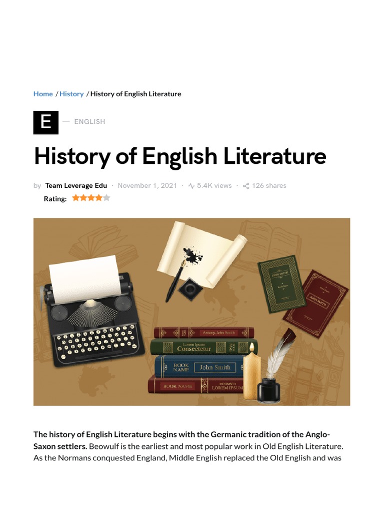 History of English Literature PDF, Outline, Notes, Books - Leverage Edu ...