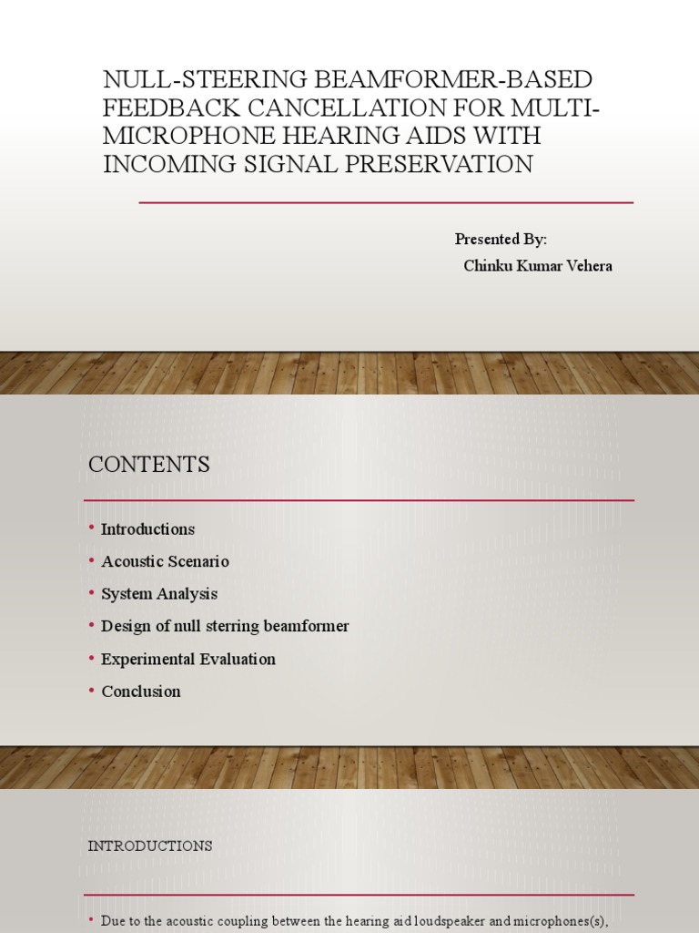 Null-Steering Beamformer-Based Feedback Cancellation For Multi-Microphone Hearing Aids | PDF ...