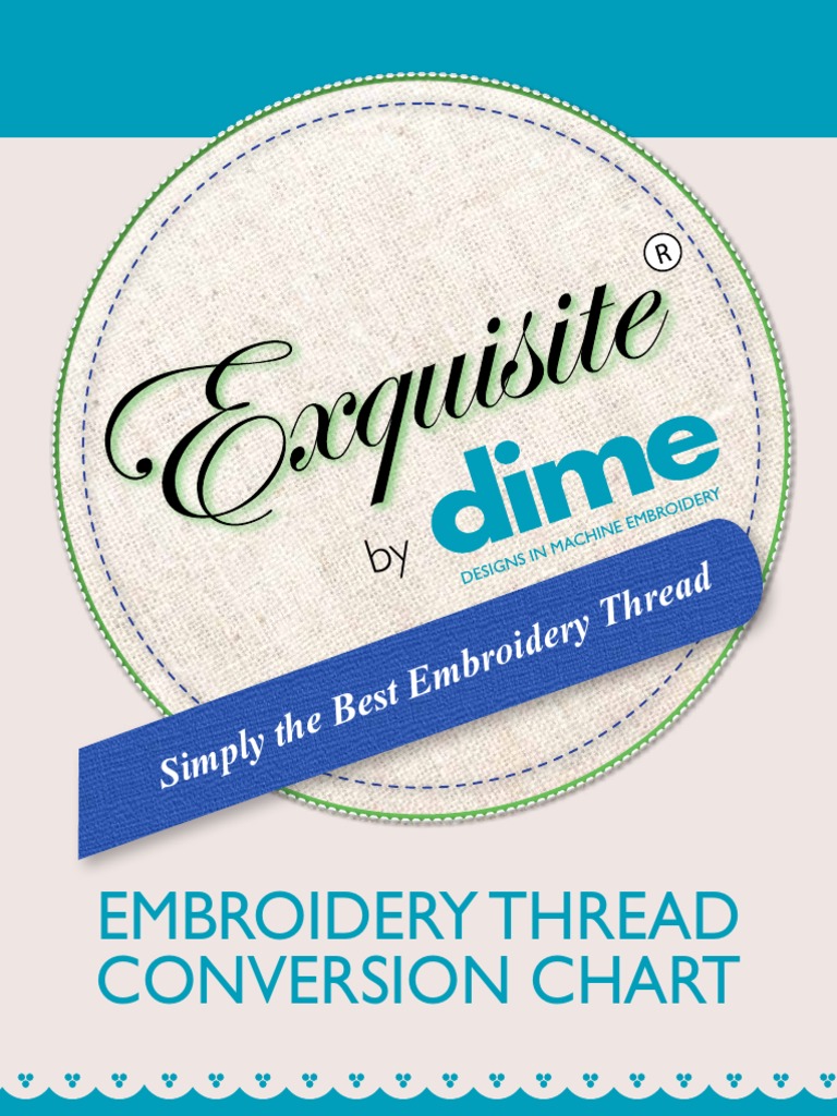 EMBROIDERY THREAD CONVERSION CHART | PDF | Blue | Green