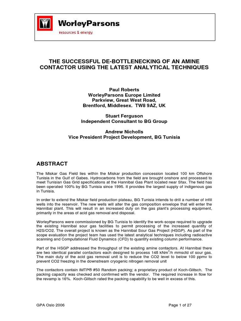 PAPER 8 The Miskar Gas Field Rev | PDF | Nozzle | Foam
