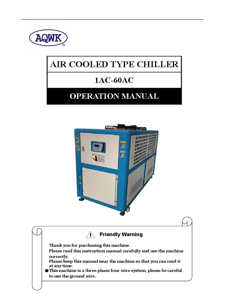 Air Cooled Type Chiller: Operation Manual | Download Free PDF ...