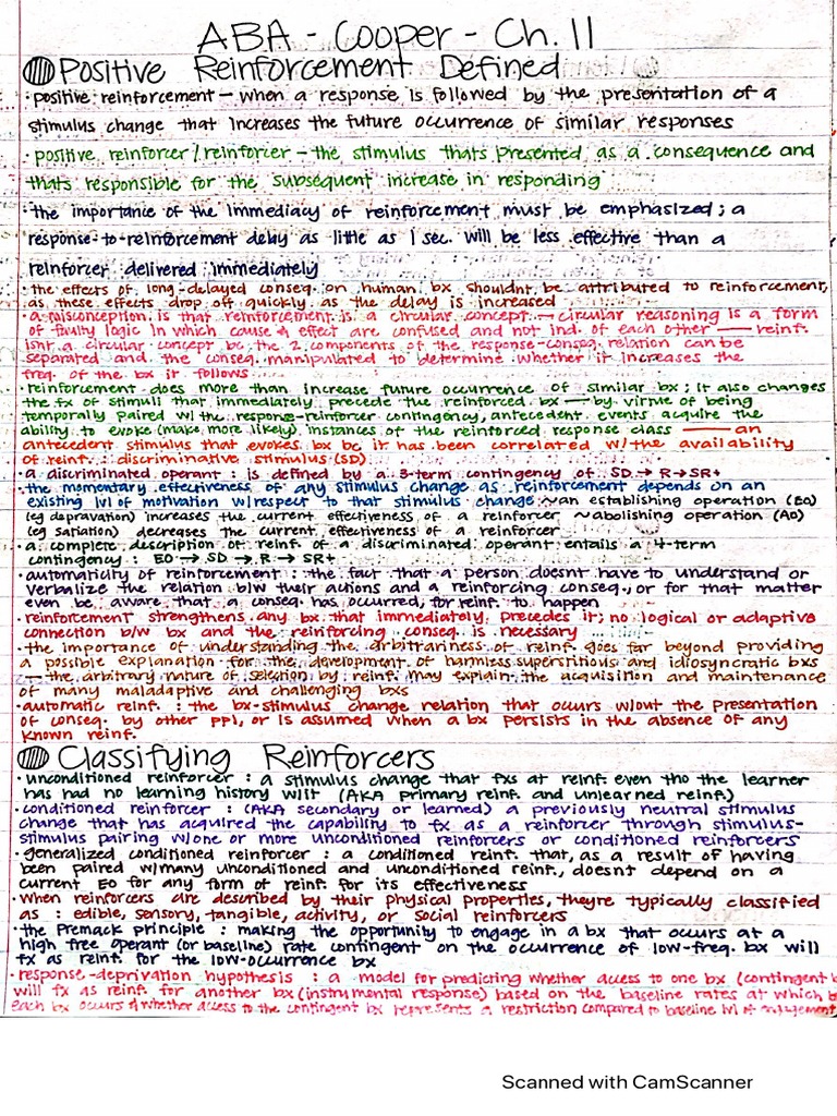 ABA - Cooper - Ch.11 Summary | PDF