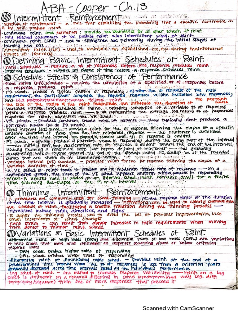 ABA - Cooper - Ch.13 Summary | PDF