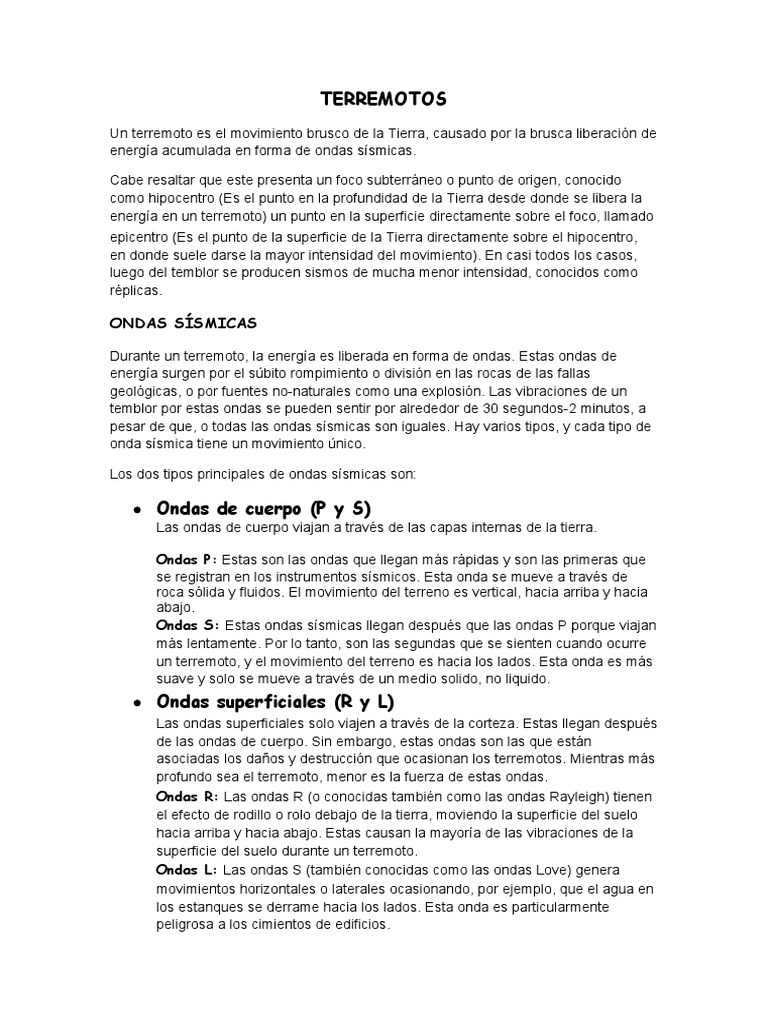 Terremoto S | PDF | Temblores | Olas