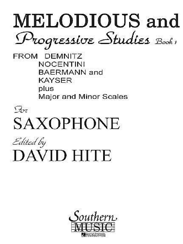 Dokumen - Tips David Hite Sax Melodious and Progressive Studies Book 1 ...
