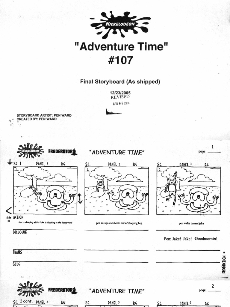"Adventure Time" Original Short Storyboard | PDF