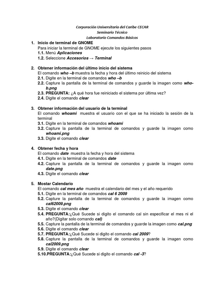 Lab Comandos | PDF | Directorio (Computación) | Archivo de computadora