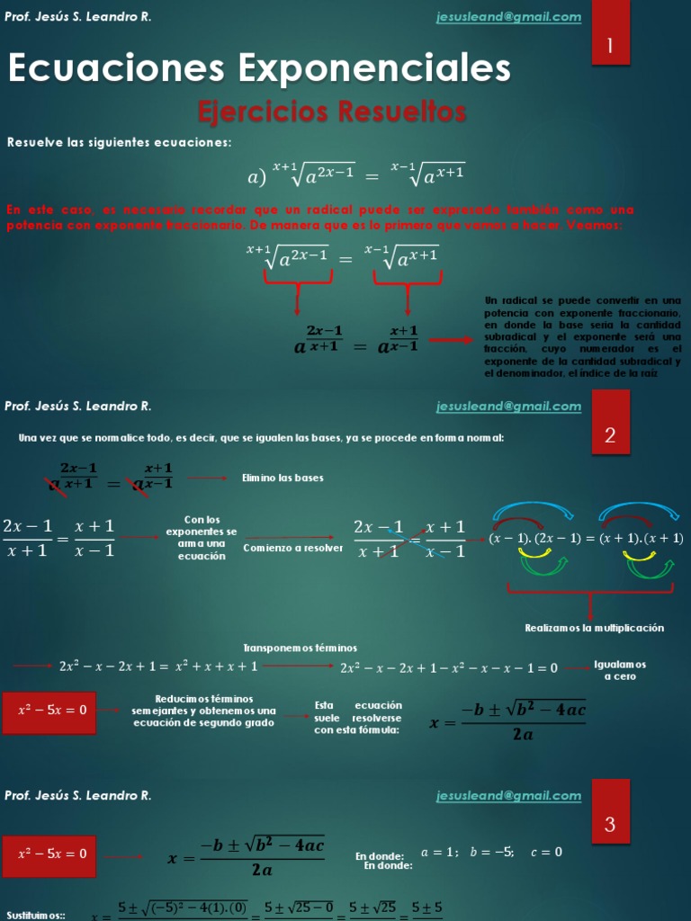 Ejercicios Ecuacion Exp | PDF | Exponenciación | Números