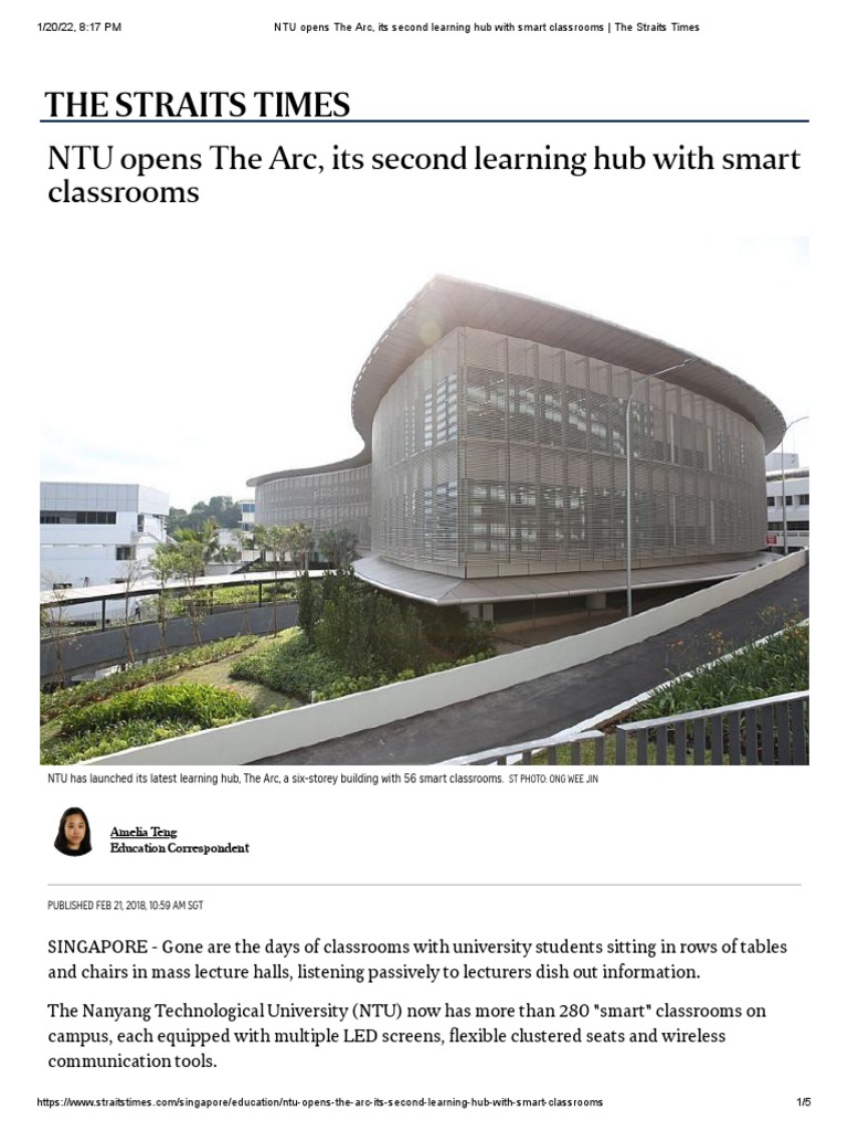 NTU Opens The Arc, Its Second Learning Hub With Smart Classrooms - The ...