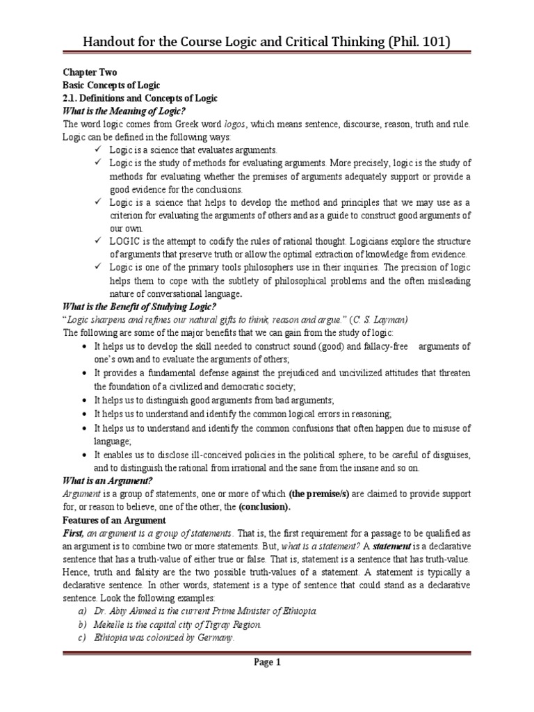 Logic and Ciritical Thinking | PDF | Argument | Deductive Reasoning