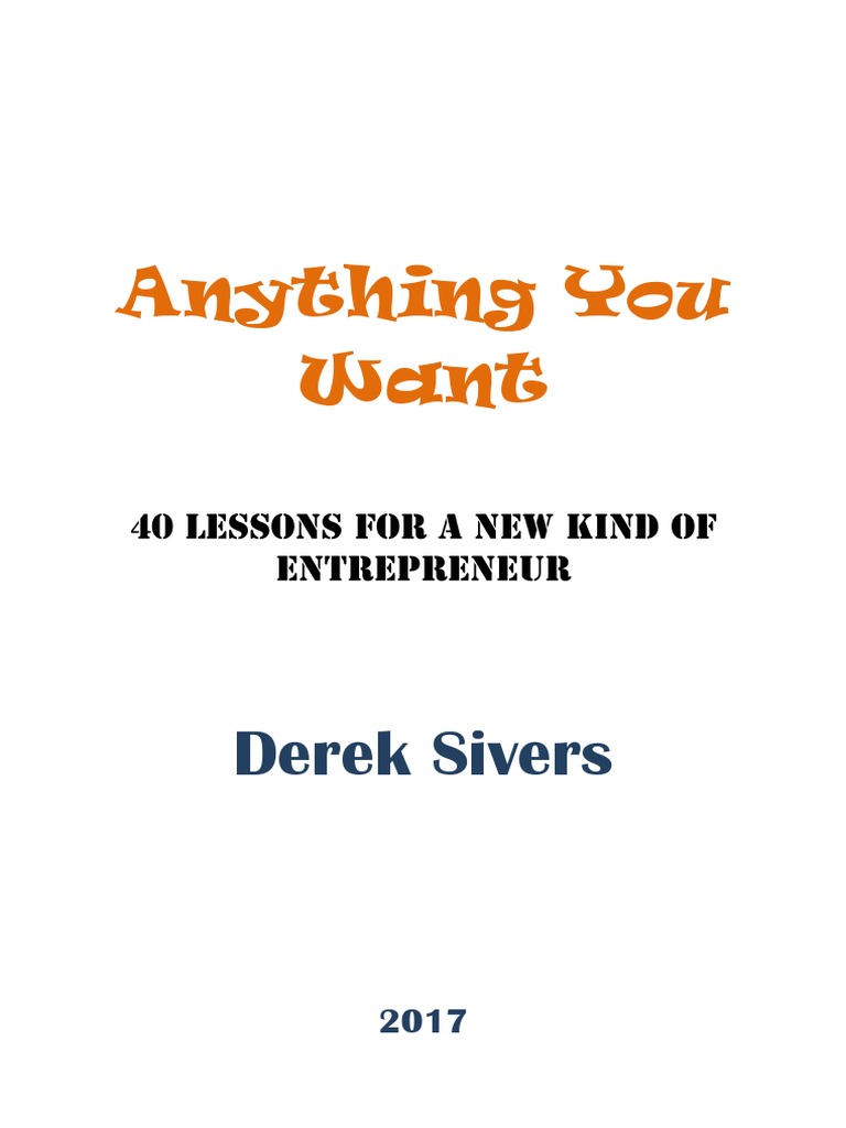 Anything You Want Derek Sivers | PDF