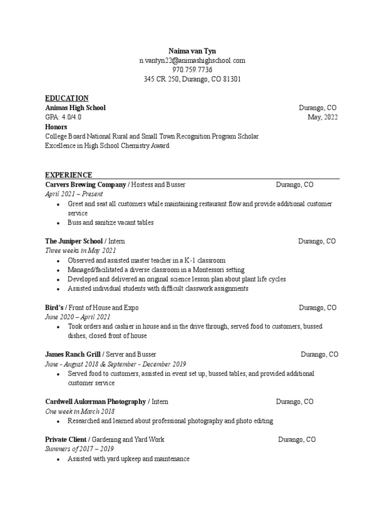 Naima Van Tyn - Master Resume 2021 | PDF | Communication | Pedagogy