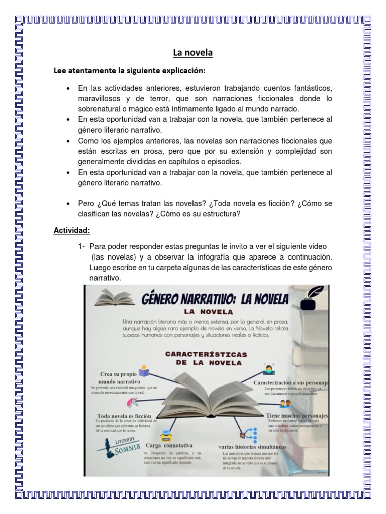 La Novela Actividades | PDF | Novelas