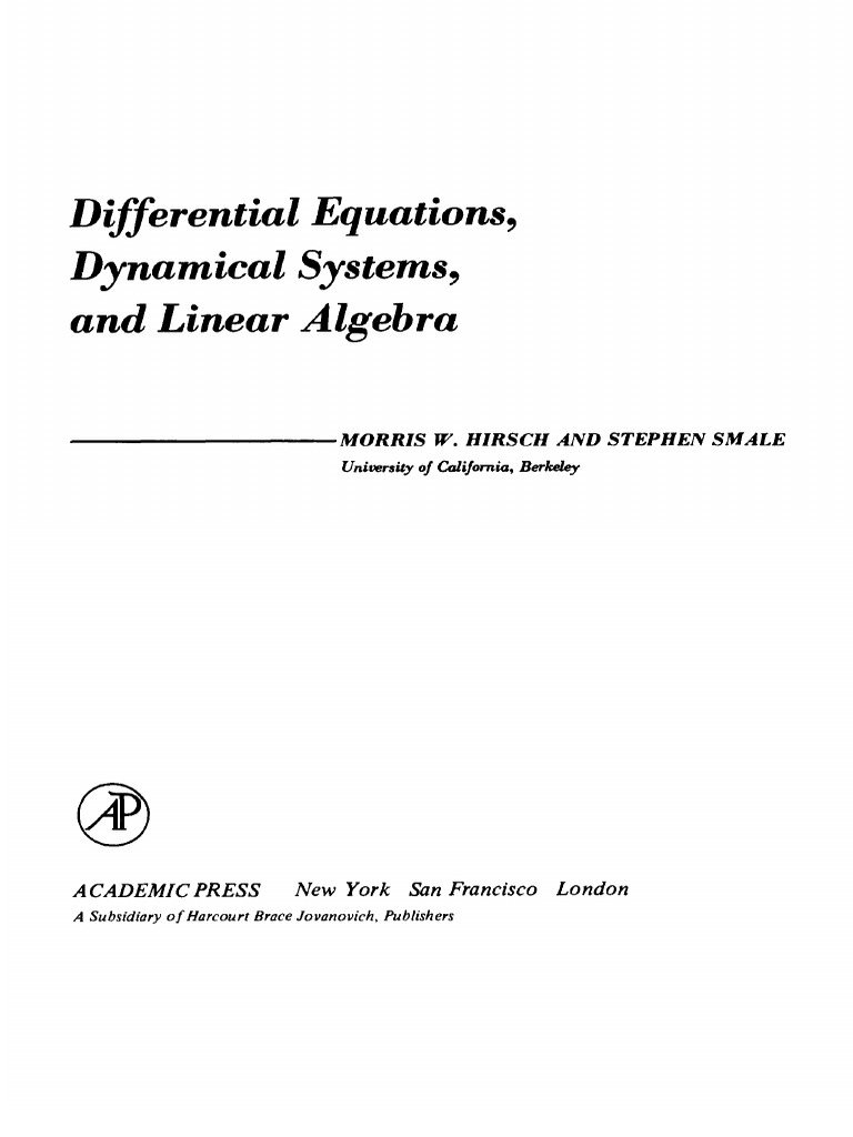 Morris W. Hirsch and Stephen Smale (Eds.) - Differential Equations ...