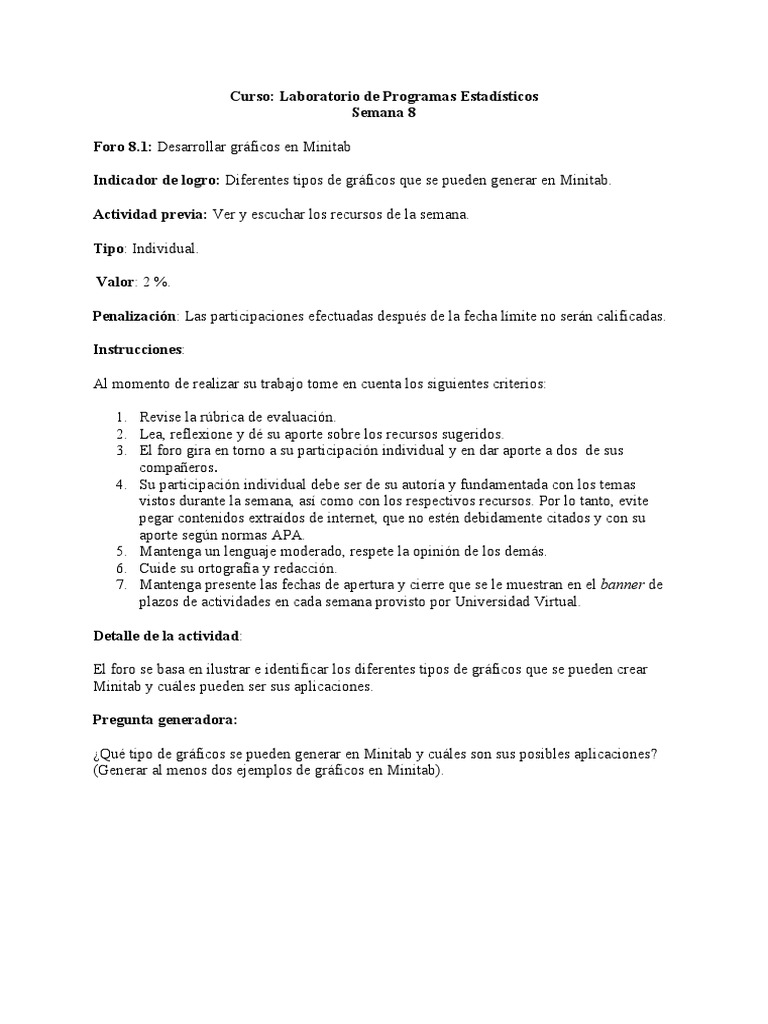 Foro 8 PRG Lab Estadistica | PDF