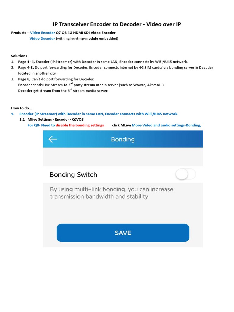 IP Transceiver Encoder to Decoder Video Streaming Guide | PDF ...