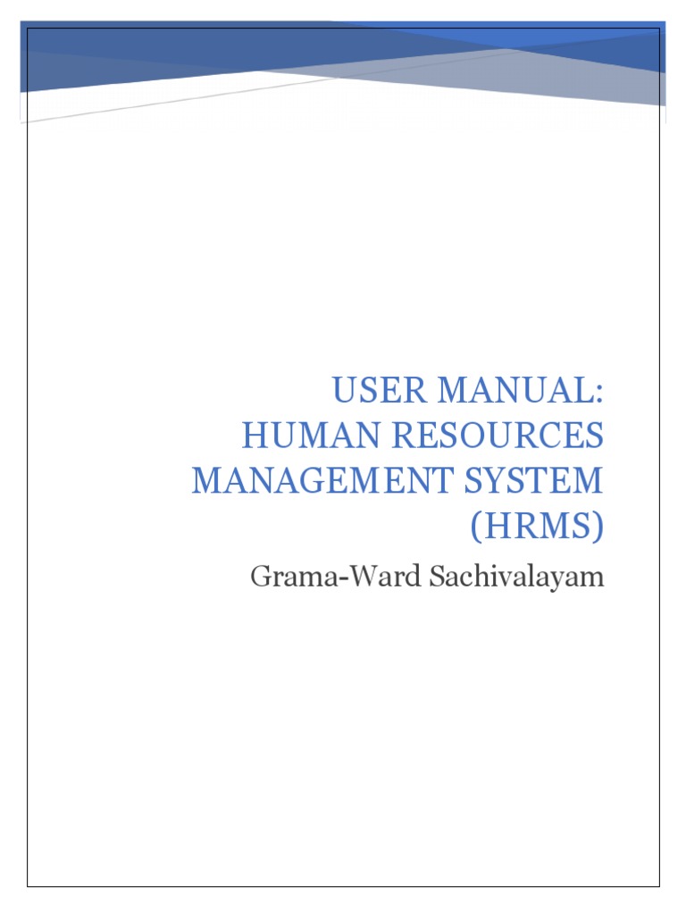 HRMS User Manual | PDF | Login | User (Computing)
