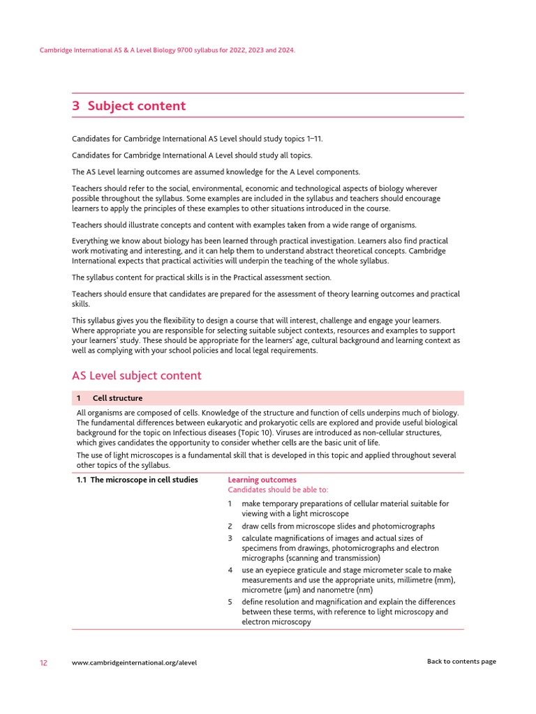 Biology-2022-2024 Syllabus | PDF | Mitosis | Rna