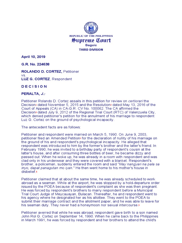 Psychological Incapacity | PDF | Marriage | Psychology