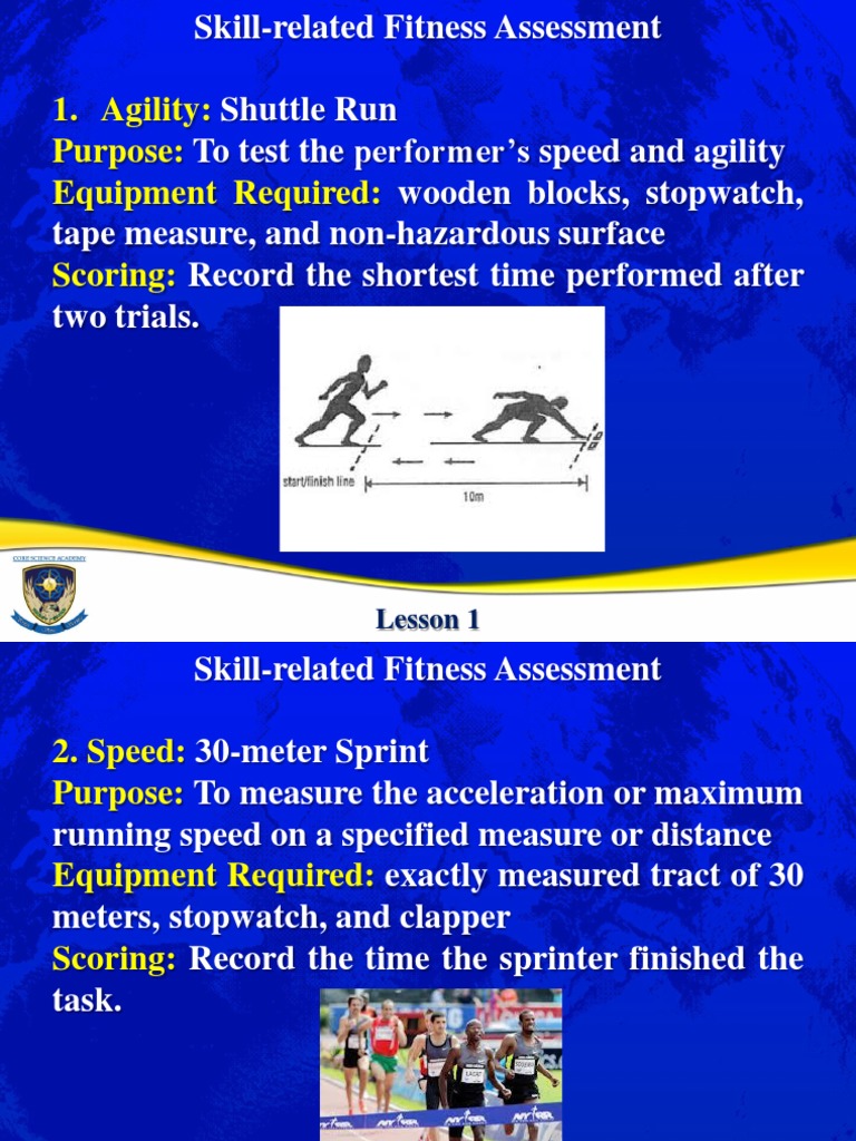 Skill-Related Fitness Assessment Procedure | PDF