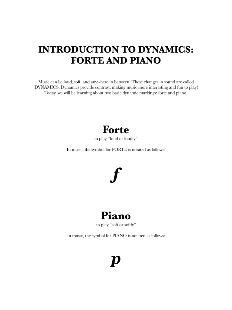 Understanding Forte and Piano Dynamics | PDF