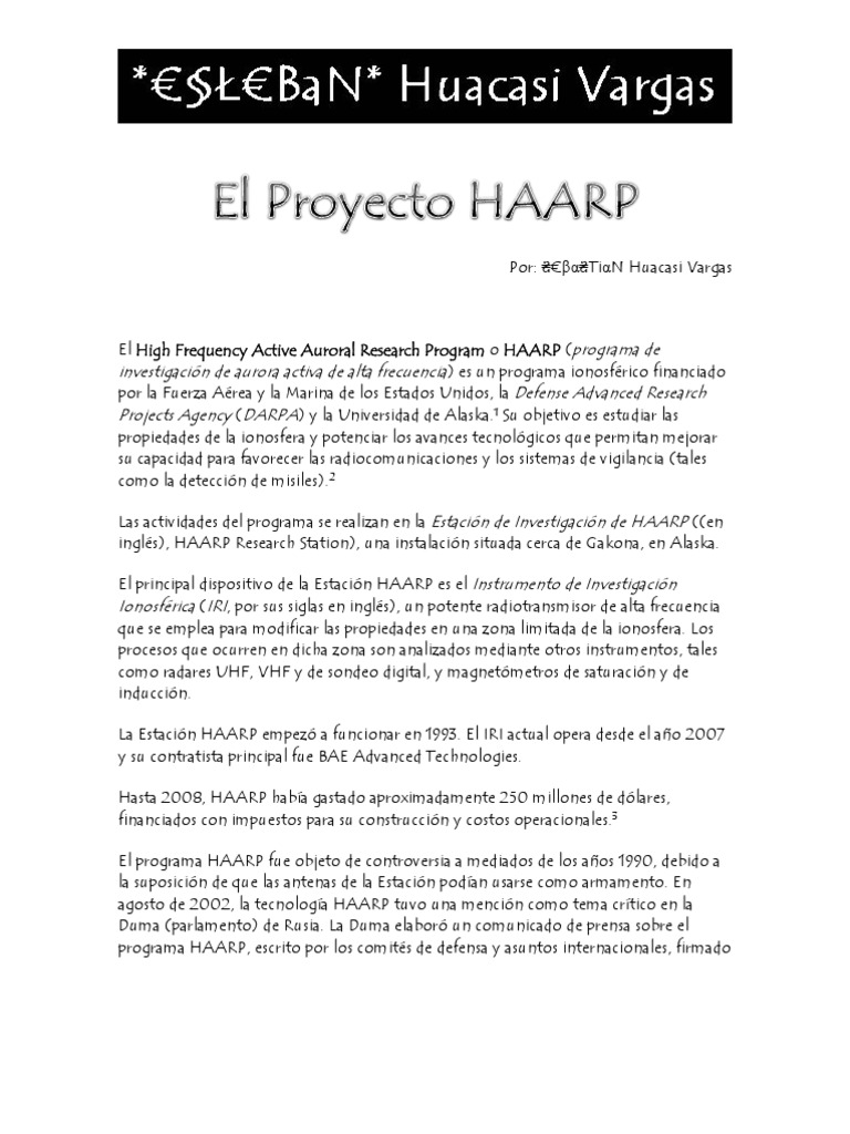 El Proyecto HAARP | PDF | Science | Tecnología (general)