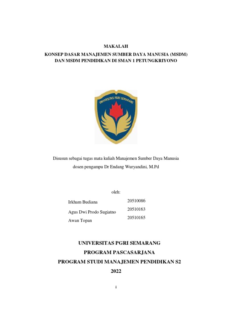 Makalah KLP 1 - Konsep Dasar MSDM | PDF | Karier & Perkembangan | Bisnis