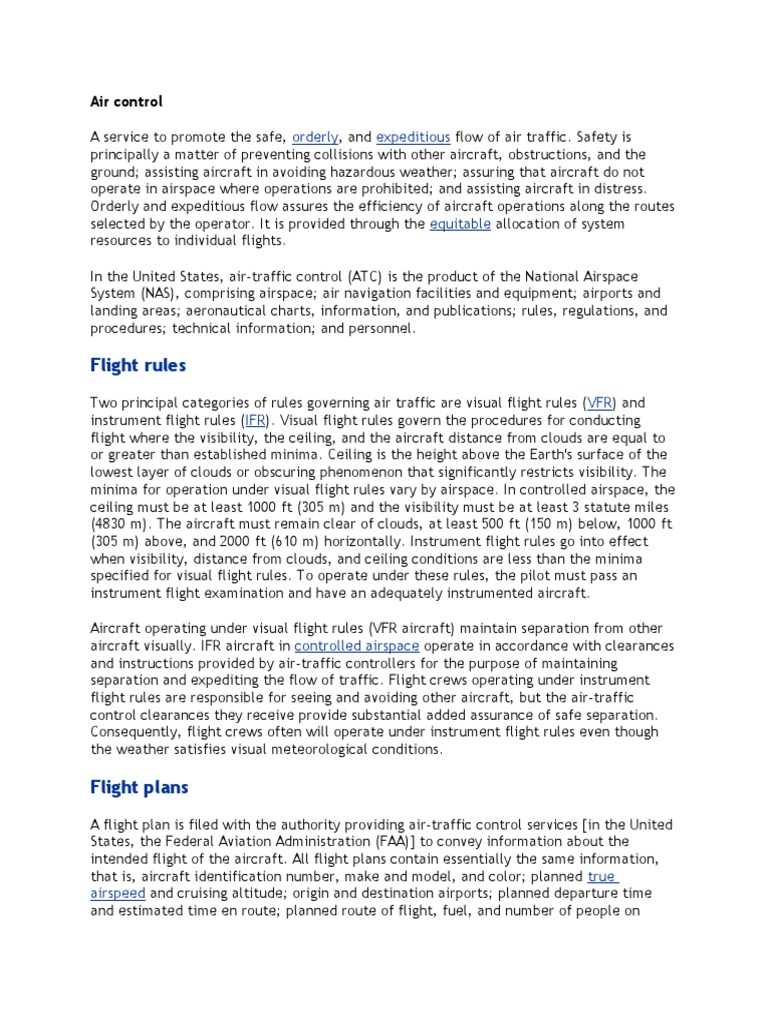 Flight Rules: Orderly Expeditious | Download Free PDF | Instrument Flight Rules | Visual Flight ...